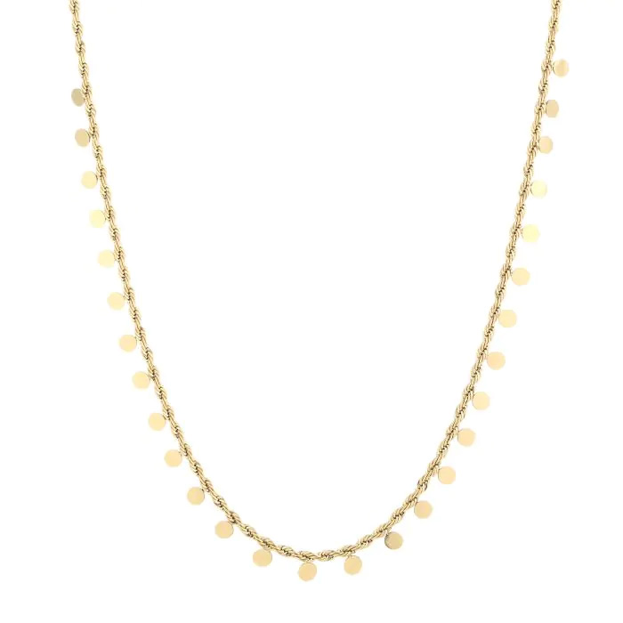 GEDRAAIDE KETTING MET MUNTJES GOUD